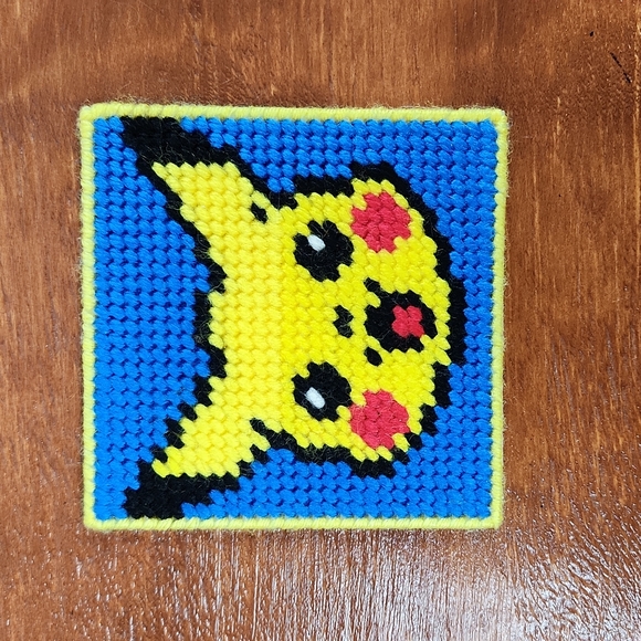 Hand Crafted | Wall Decor | Pokmon Pikachu Plastic Canvas Wall Hanging ...